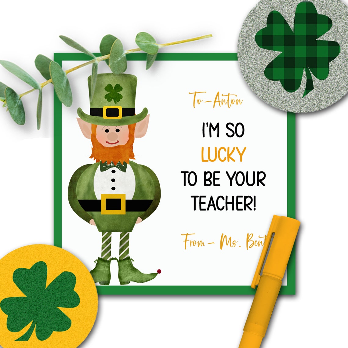 Printable St. Patrick's Day Notes From Teacher to Student - Etsy