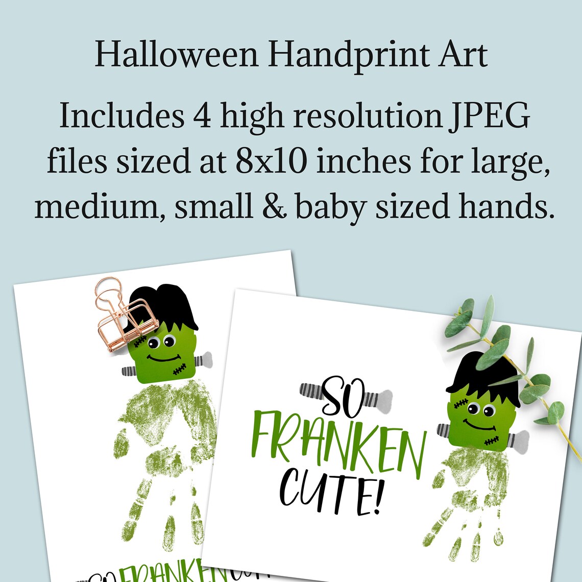 Frankenstein Handprint Art DIY Halloween Crafts for Kids - Etsy