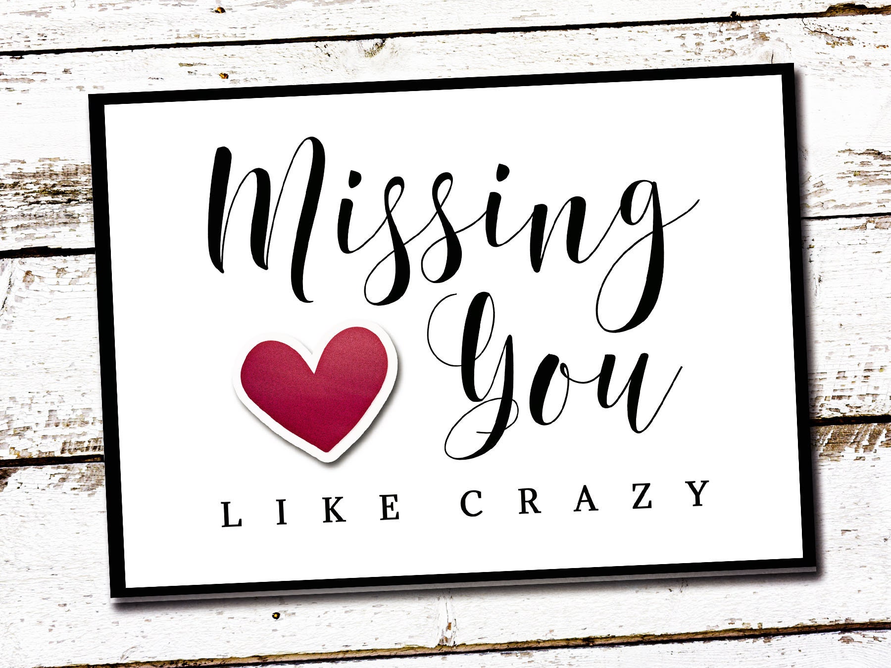 Printable Missing You Cards Thinking Of You Card Long Etsy