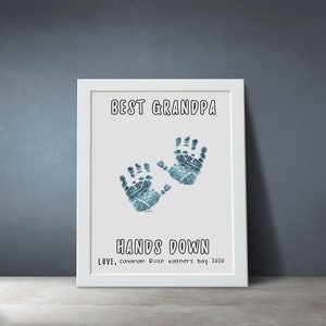Printable Handprint Craft, Best Grandpa Hands Down, Birthday Gift for ...