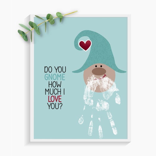 Valentine's Day Gnome Printable Kids' Handprint - Etsy