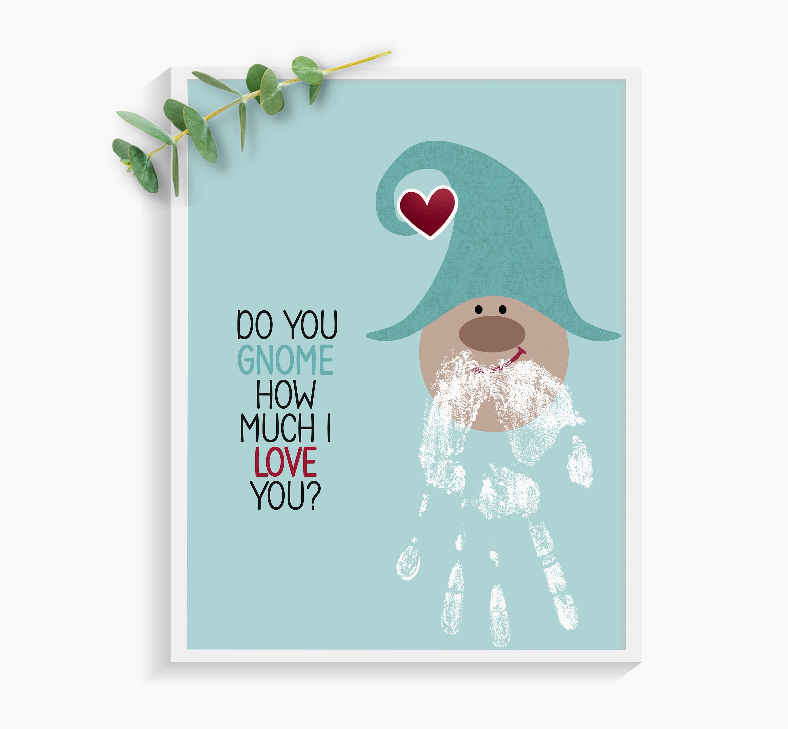 Gnome Handprint Craft for Kids Valentine's Day Gift for | Etsy