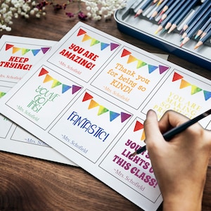 Personalized Teacher Notecards, Printable Encouragement Notes From ...