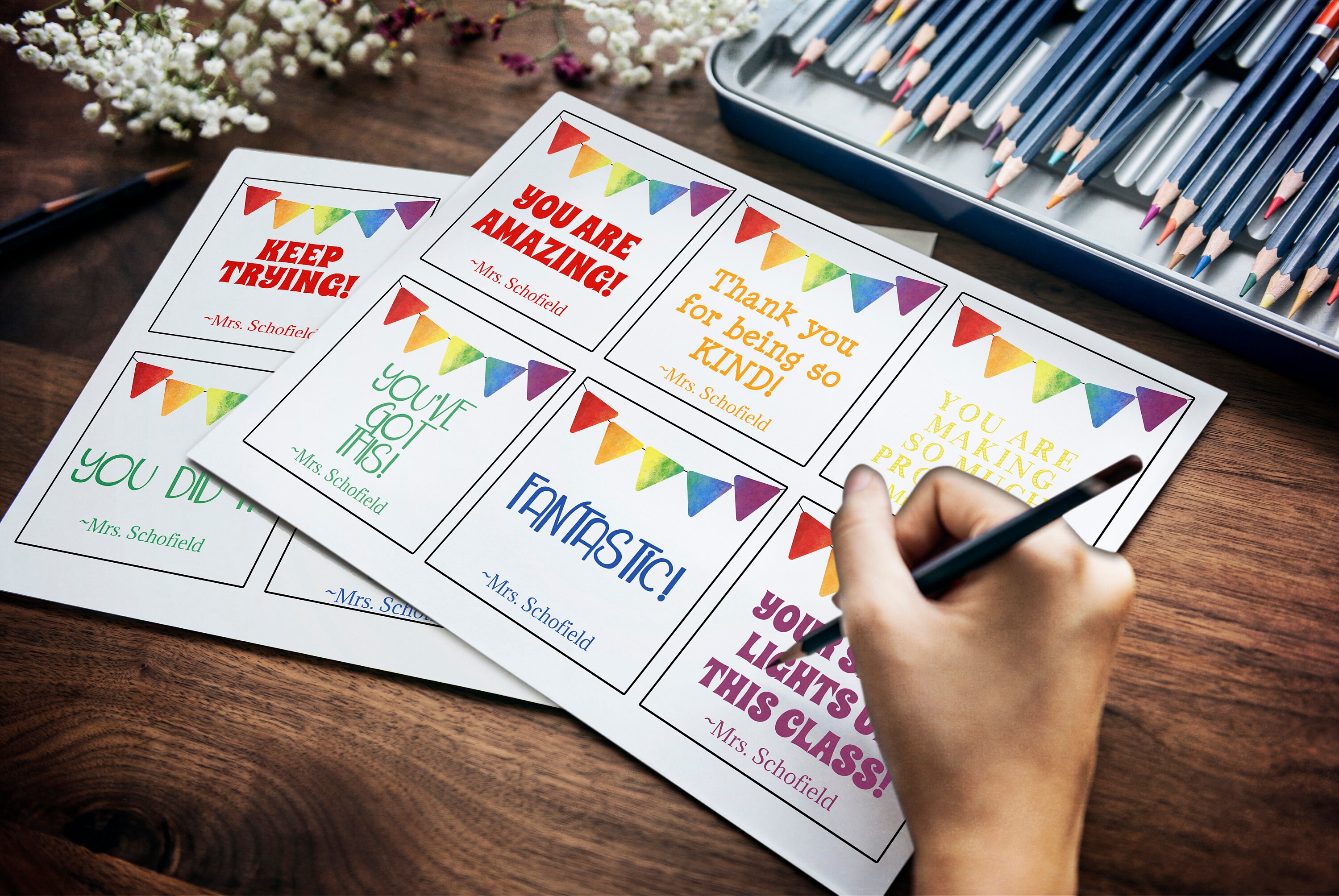 Personalized Teacher Notecards Printable Encouragement Notes - Etsy Canada