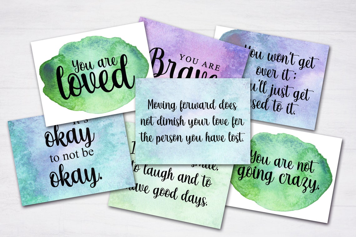Grief Affirmation Cards Printable Therapy Cards with Grief | Etsy