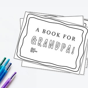 Printable Book Grandpa, Kids Coloring Pages, Personalized Fathers Day ...