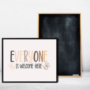 Everyone is Welcome Here Print, Inclusive Classroom Printable Wall Art ...