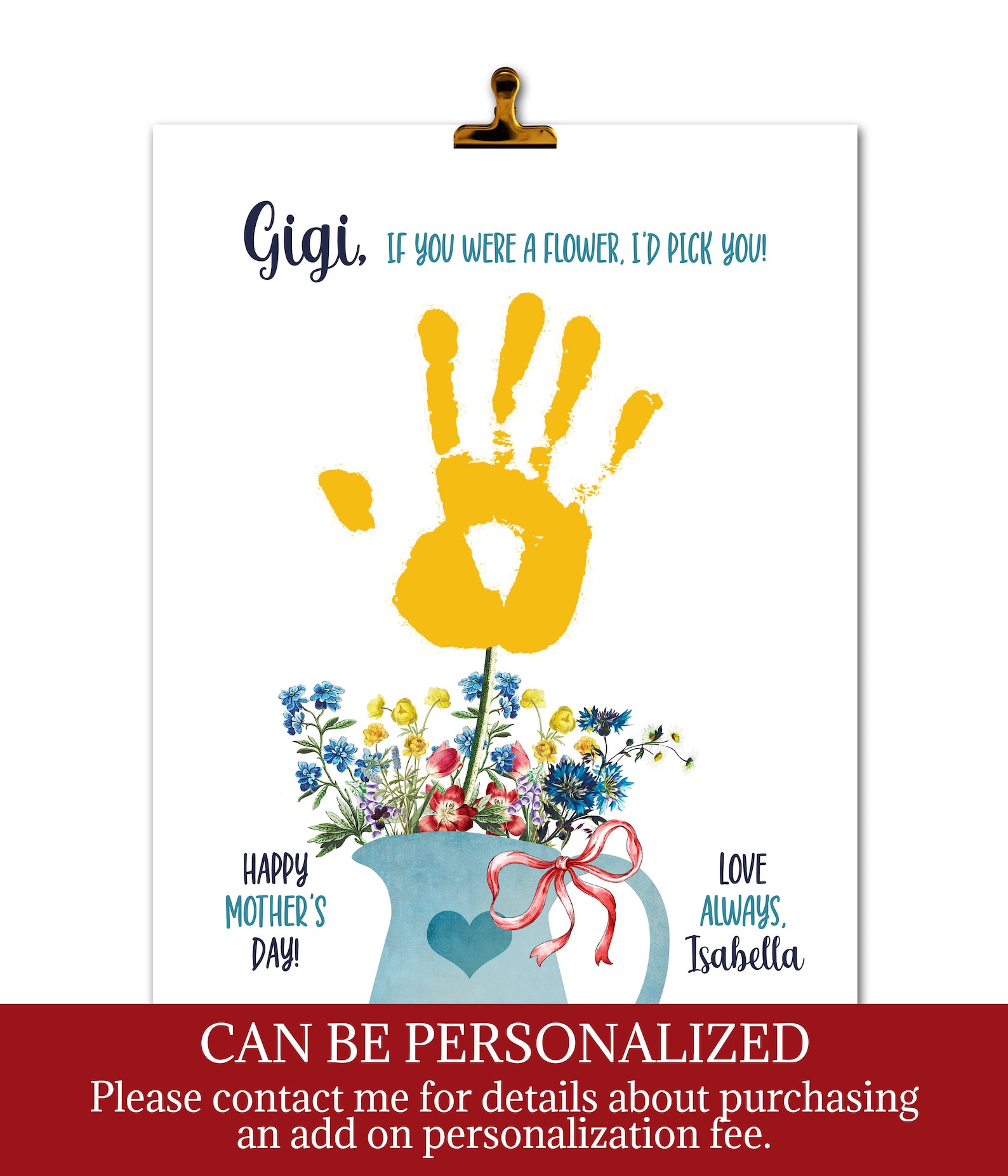 Mother's Day Gift for Great Grandma From Grandson, Handprint Craft for ...