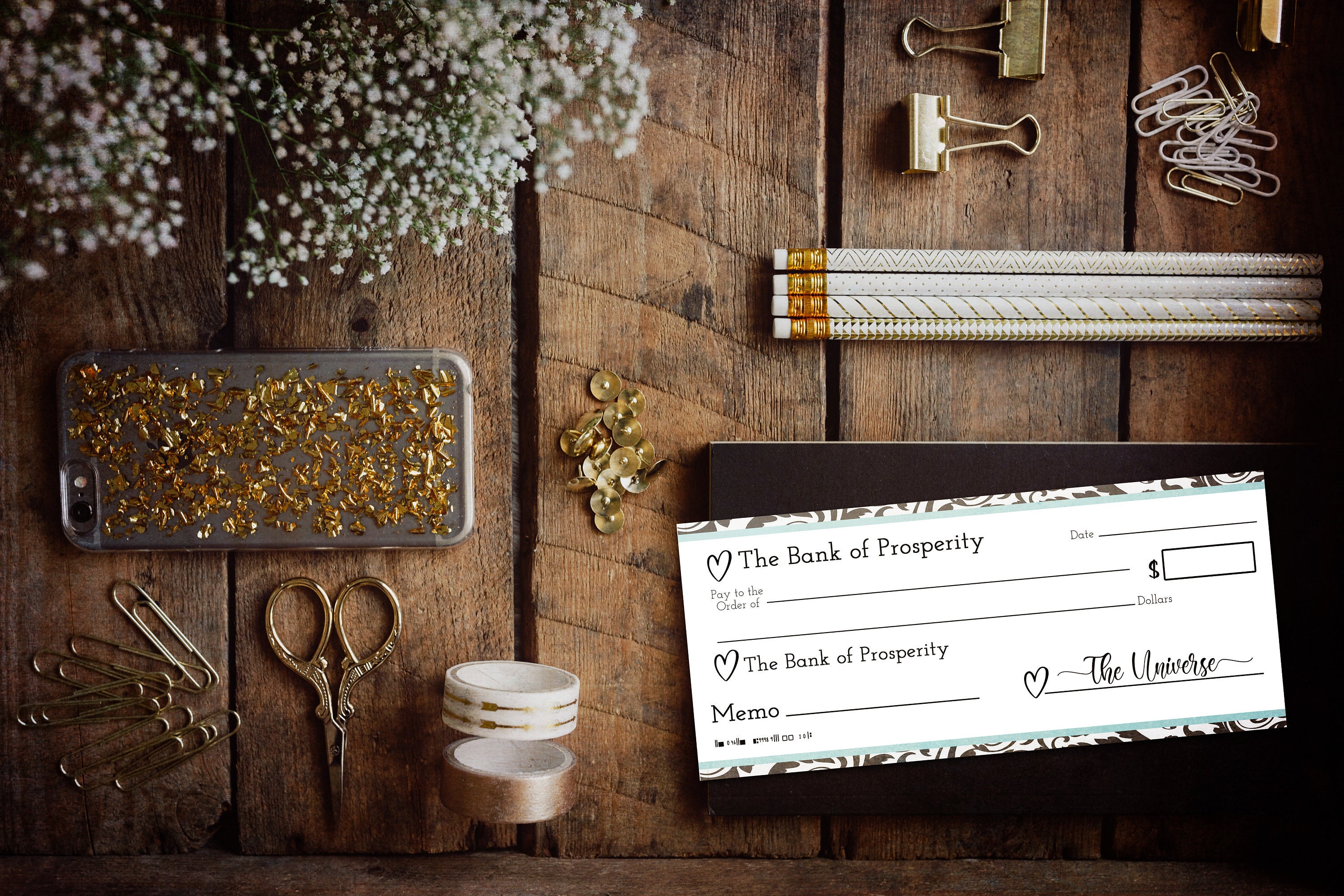 Printable Prosperity Check for Vision Board Manifestation | Etsy