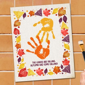 DIY Handprint Art, Fall Leaves Craft for Teachers, Autumn Decor ...