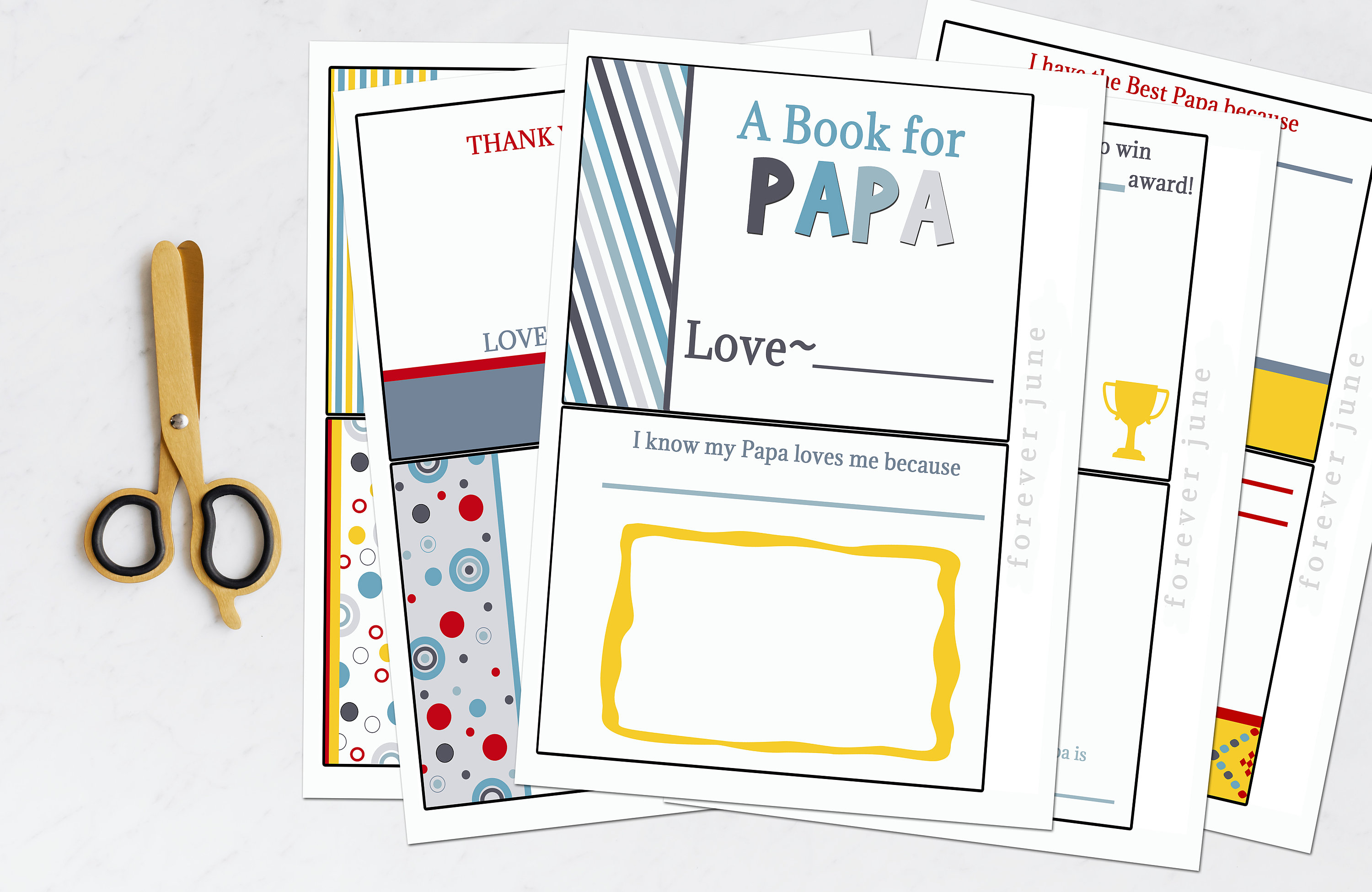 Printable Book for Papa, Personalized Fathers Day Gifts, Papa Gifts ...