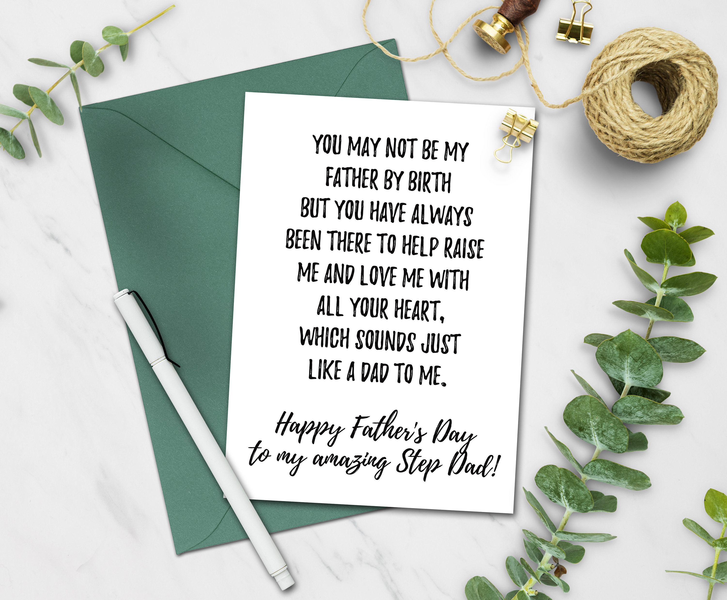 Printable Step-dad Card Instant Download Fathers Day Card for | Etsy UK