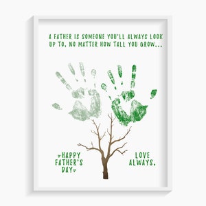 Fathers Day Handprint Gift From Daughter, Fingerprint Craft for Dad ...