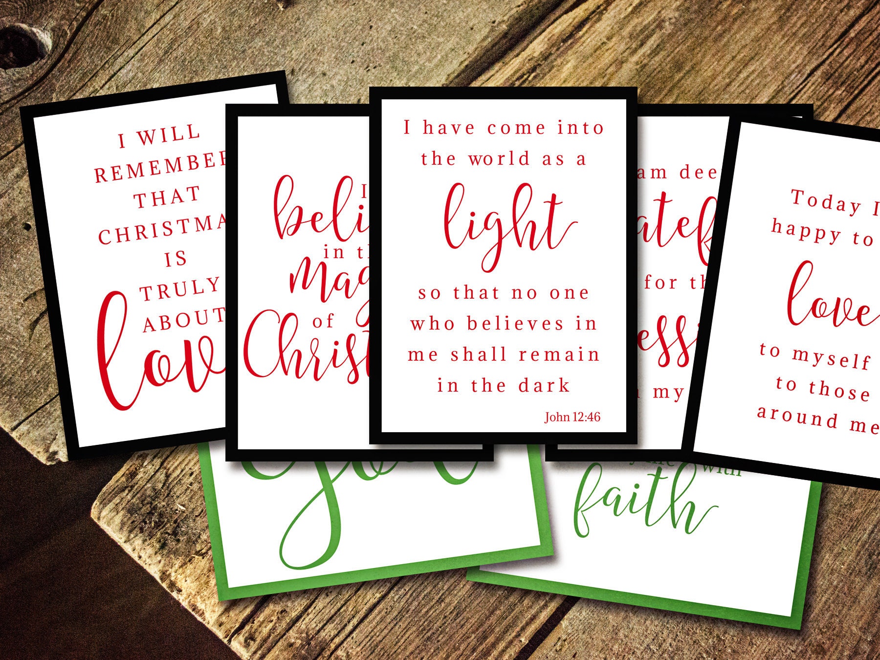 Christmas Affirmation Cards Printable Scripture Cards Bible - Etsy