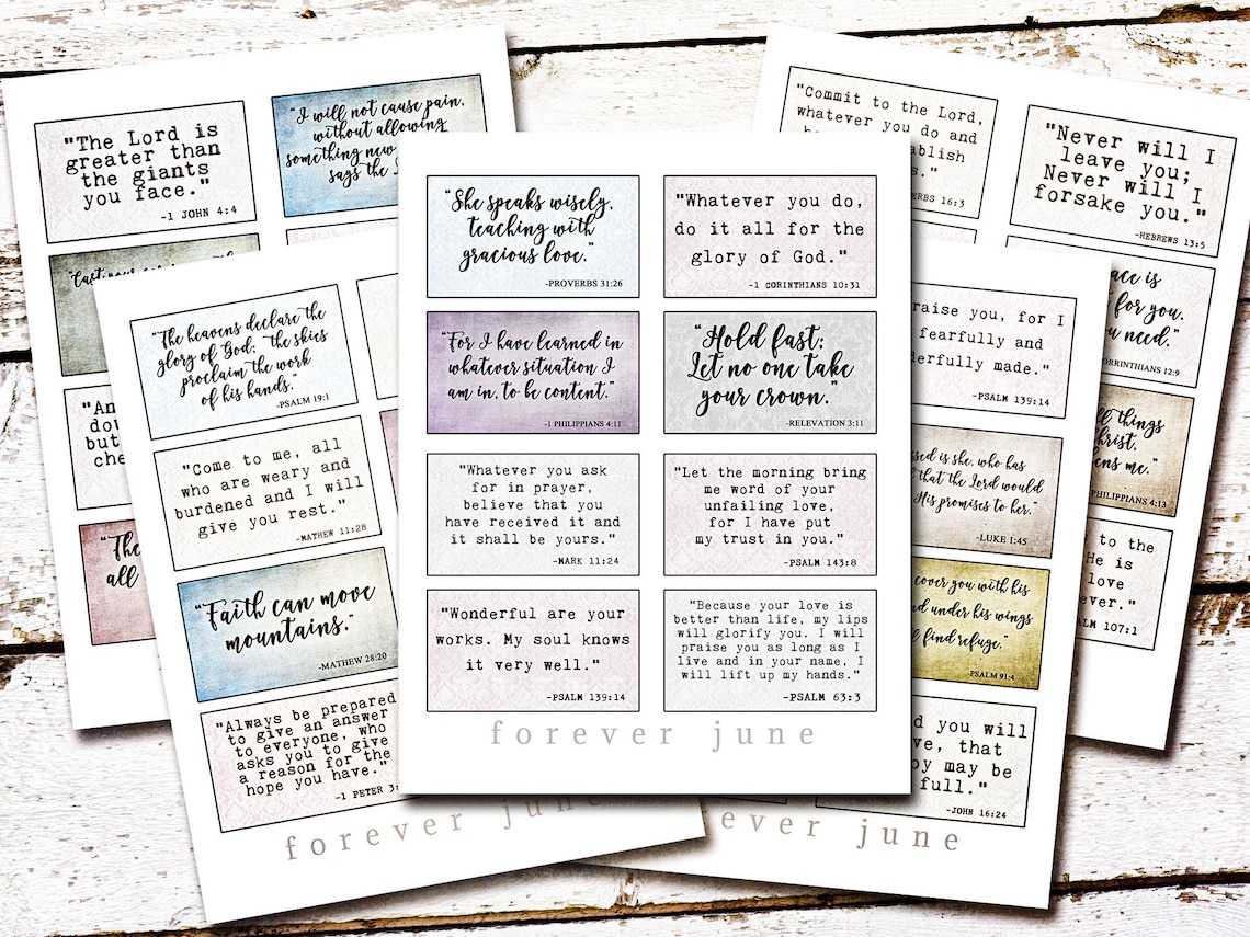 Printable Scripture Cards Bible Journaling Printables Prayer | Etsy