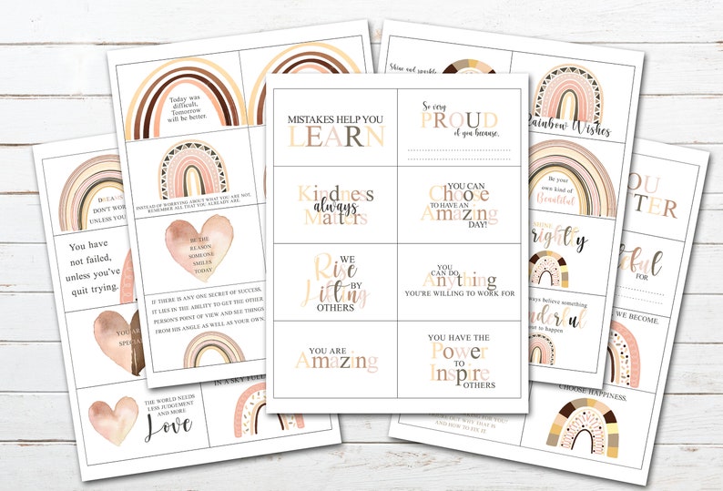 Printable Lunchbox Notes. Kids Kindness Cards Back to School - Etsy