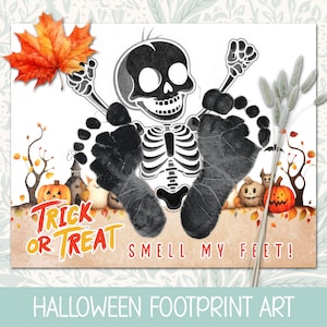 Skeleton Footprint Art: Kids Halloween Craft (digital Download) - Etsy
