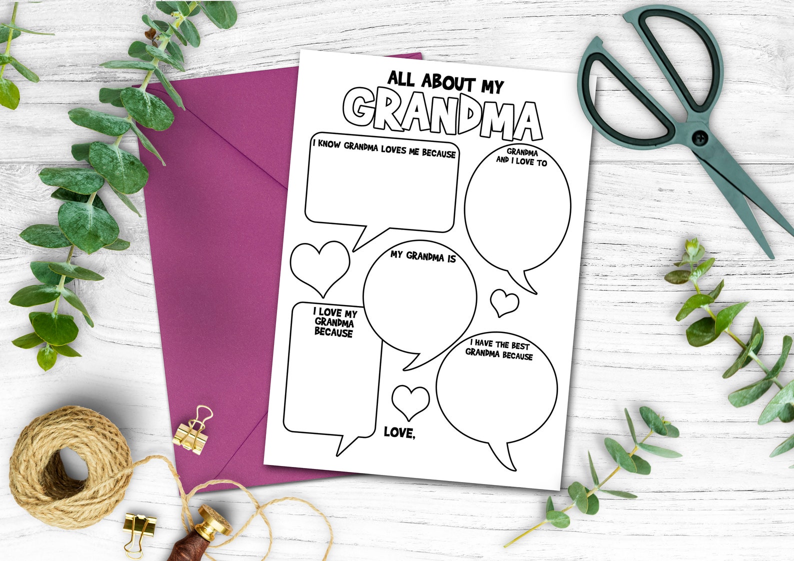 All About Grandma Card Printable Mothers Day Card for | Etsy