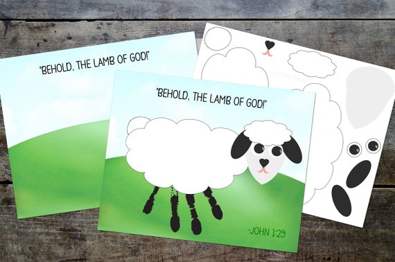 Easter Handprint Craft Printable Lamb of God Passover Card | Etsy