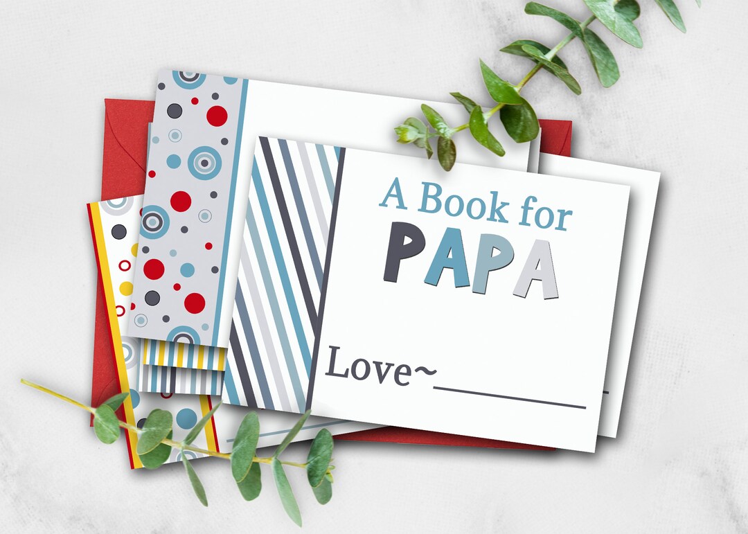 Printable Book for Papa, Personalized Fathers Day Gifts, Papa Gifts ...