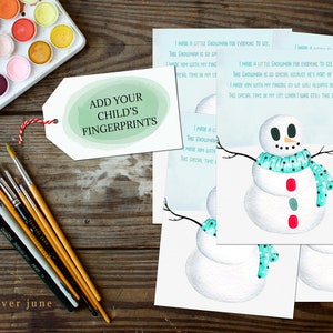 Christmas Thumbprint Art With Poem, Printable Snowman Craft for Kids ...