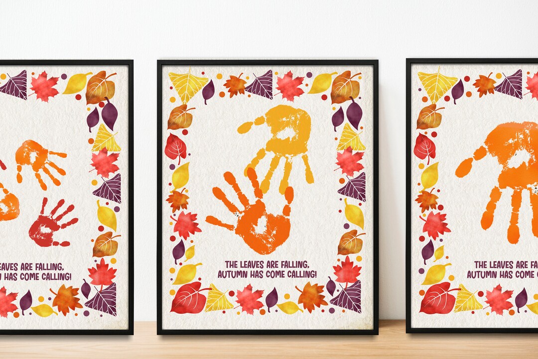 DIY Handprint Art, Fall Leaves Craft for Teachers, Autumn Decor ...
