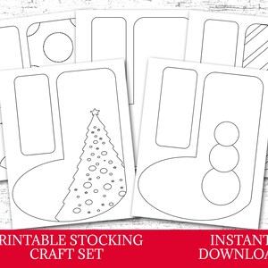 Printable Christmas Crafts for Kids, Stocking Template, Kindergarten ...