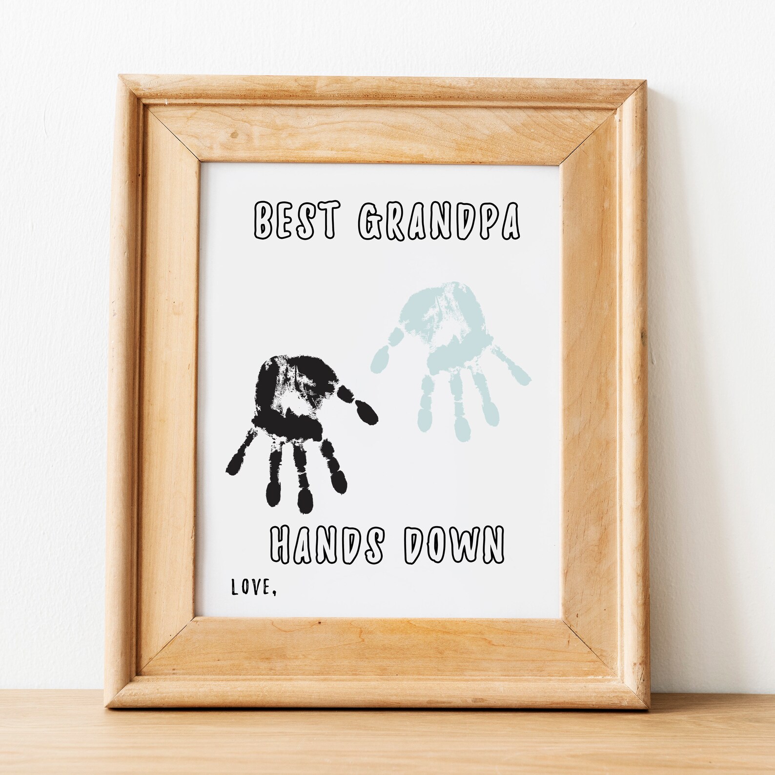 Printable Handprint Craft, Best Grandpa Hands Down, Birthday Gift for ...