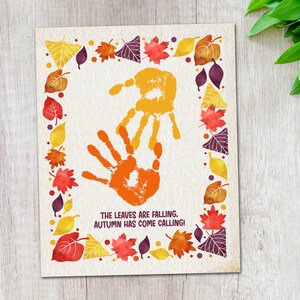 DIY Handprint Art, Fall Leaves Craft for Teachers, Autumn Decor ...