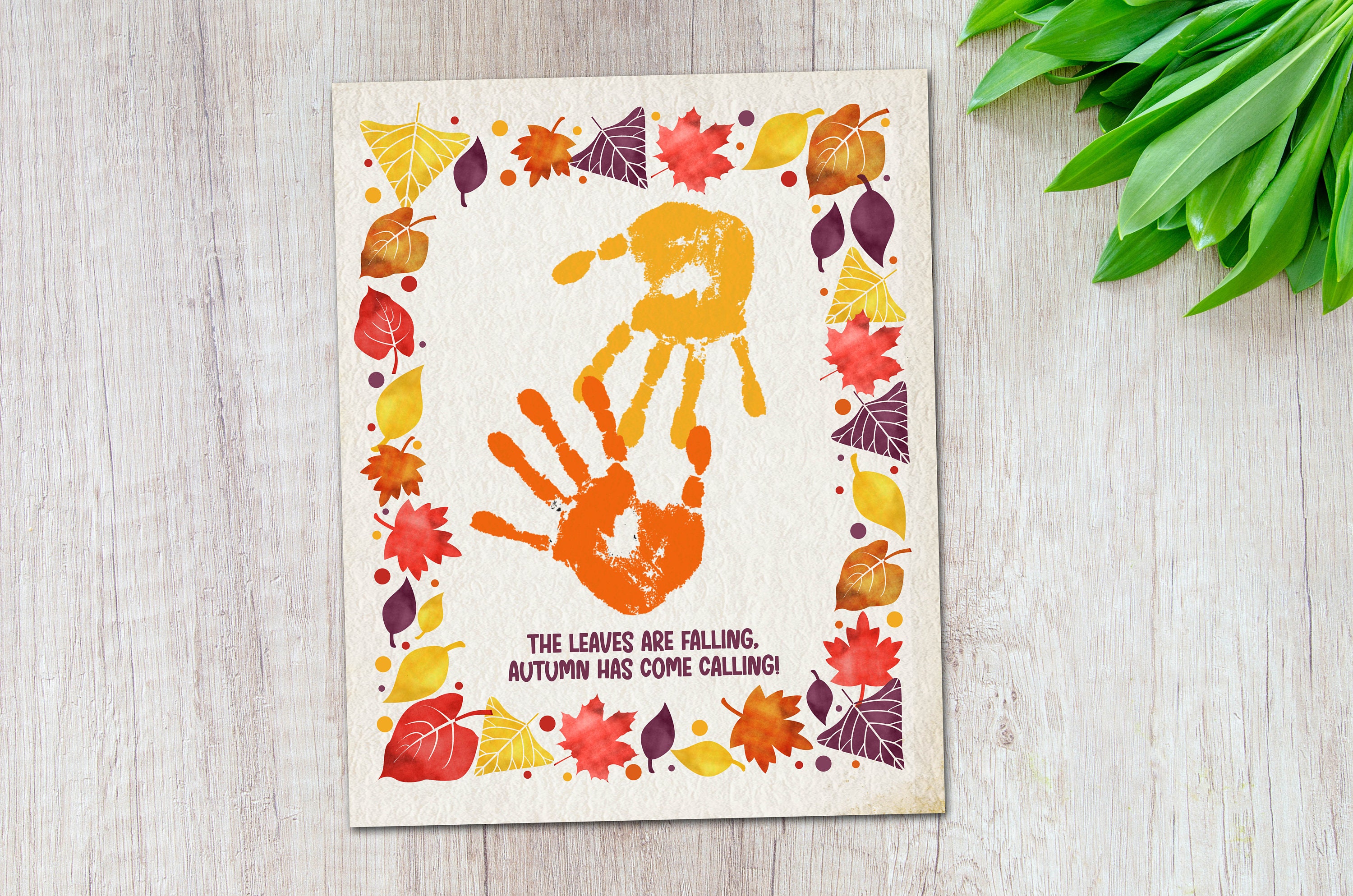 DIY Handprint Art Fall Leaves Craft for Teachers Autumn - Etsy Canada