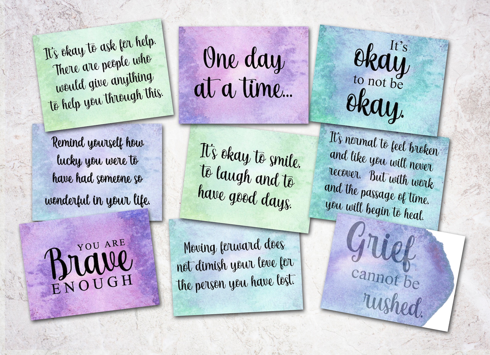 Grief Affirmation Cards Printable Therapy Cards with Grief | Etsy
