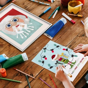 Christmas Fingerprint Art, Elf Crafts for Kids, Printable DIY Holiday ...