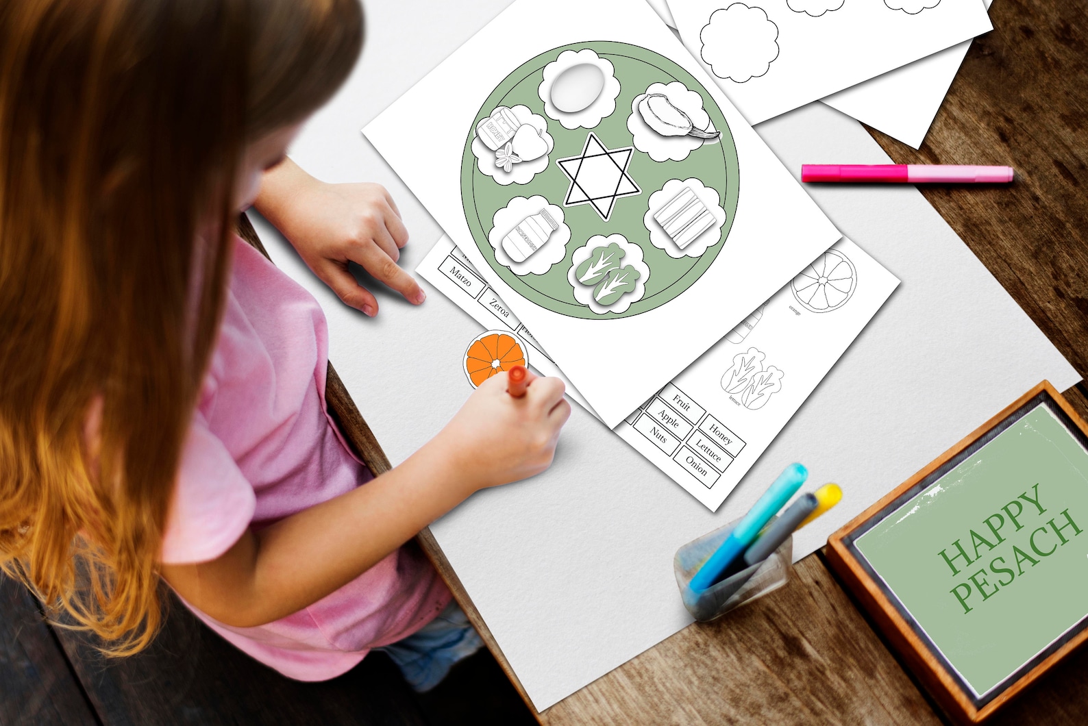 Seder Plate Activity for Kids Passover Colouring Pages DIY - Etsy