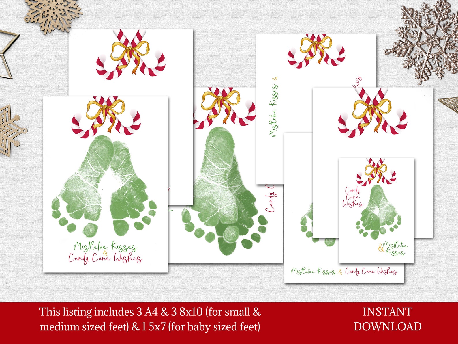 Mistletoe Footprint Craft DIY Personalized Christmas Gift | Etsy