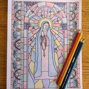 Our Lady of Fatima Coloring Page - Etsy