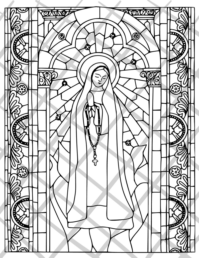 Our Lady of Fatima Coloring Page - Etsy