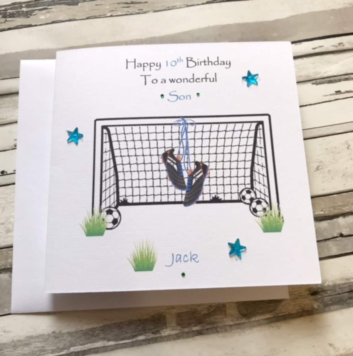 Football Birthday Card Handmade and Personalised With Name - Etsy UK