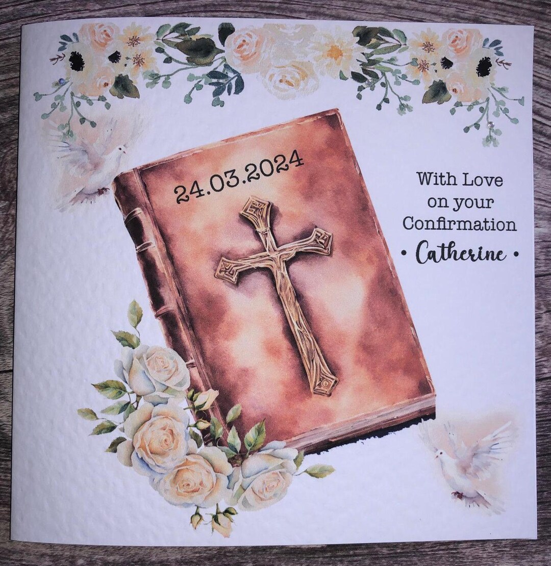 Watercolour Confirmation Card for Boy or Girl, Male or Female, Handmade ...