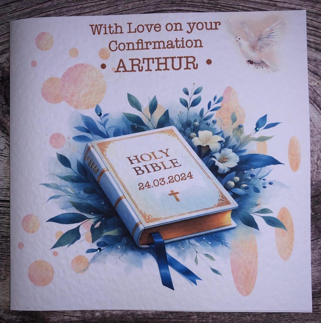 Watercolour Confirmation Card for Boy or Girl, Male or Female, Handmade ...