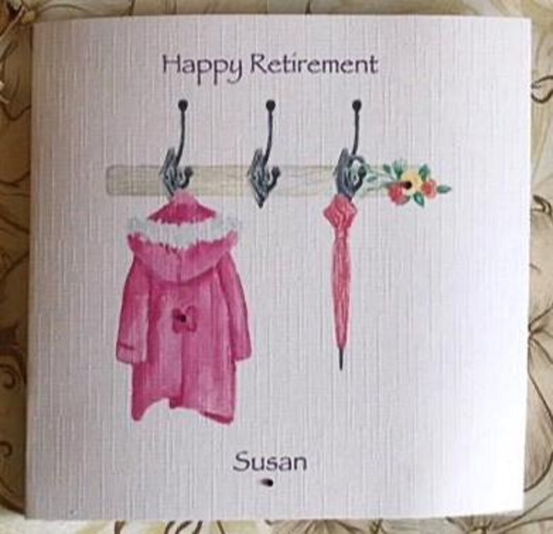 Happy Retirement Handmade Card With Personalisation, Colour of Coat ...