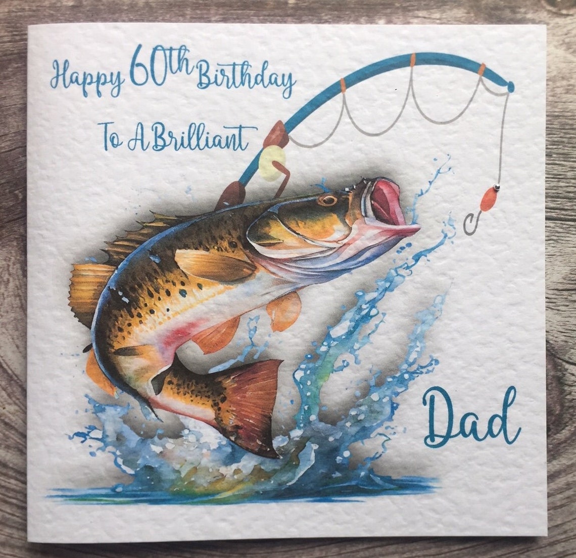 Happy Birthday Fishing Card Handmade Personalised - Etsy UK