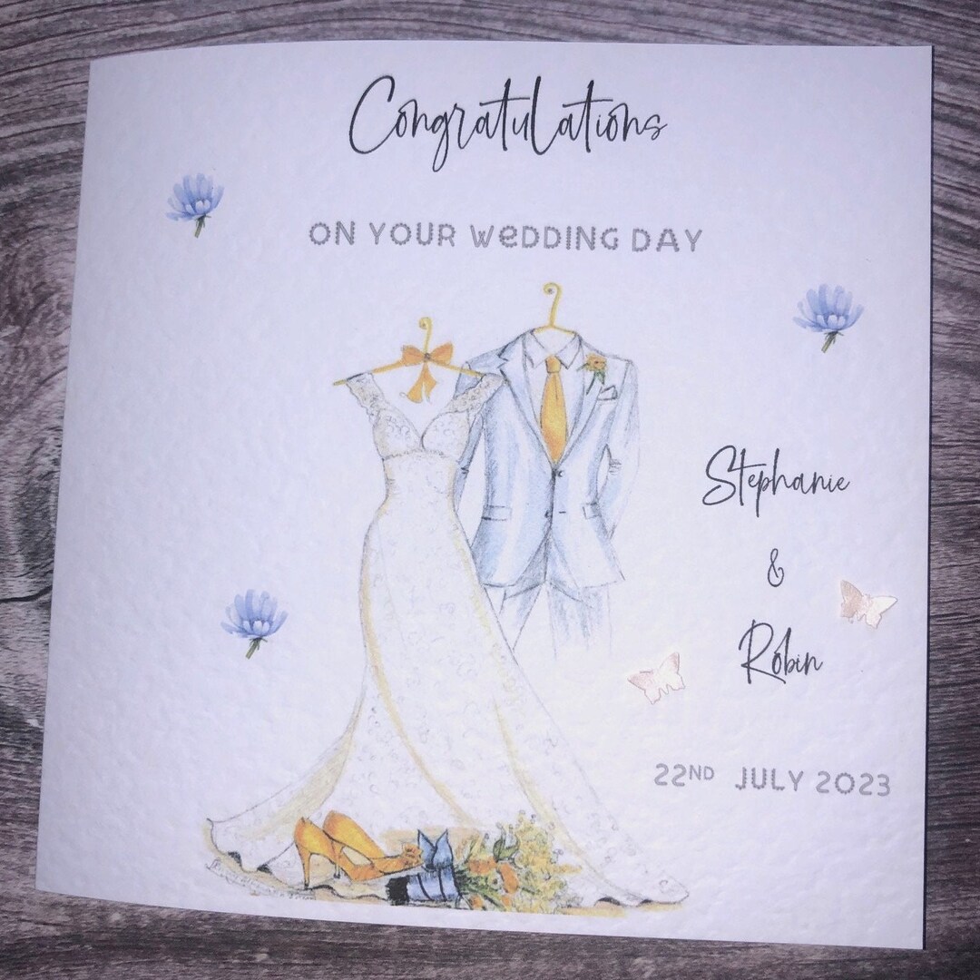 Wedding Day Card / Congratulations/ Wedding Gift/ Handmade Card With ...
