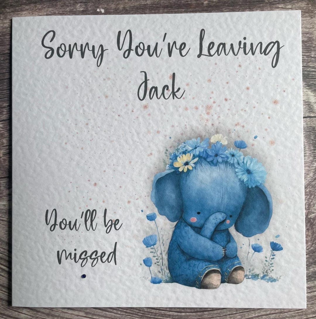 Sorry You're Leaving/ Good Luck Card Handmade and Personalised. - Etsy