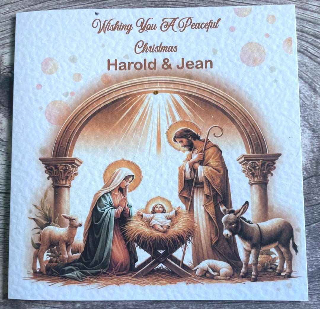 Nativity Christmas Scene, Handmade Christmas Card, Any Name/names Can ...