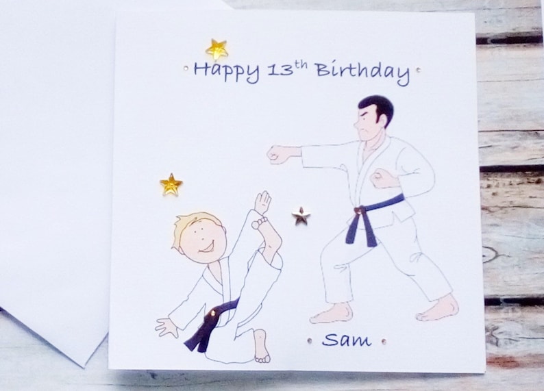 Karate Happy Birthday Card Handmade and Personalised With - Etsy