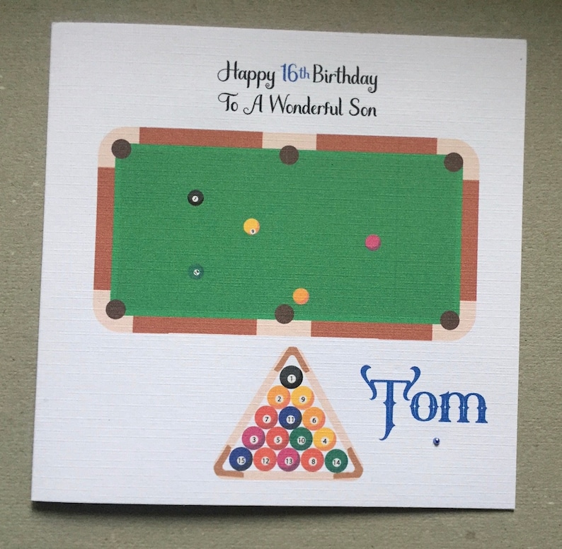 Pool Happy Birthday Card Handmade and Personalised With Name - Etsy