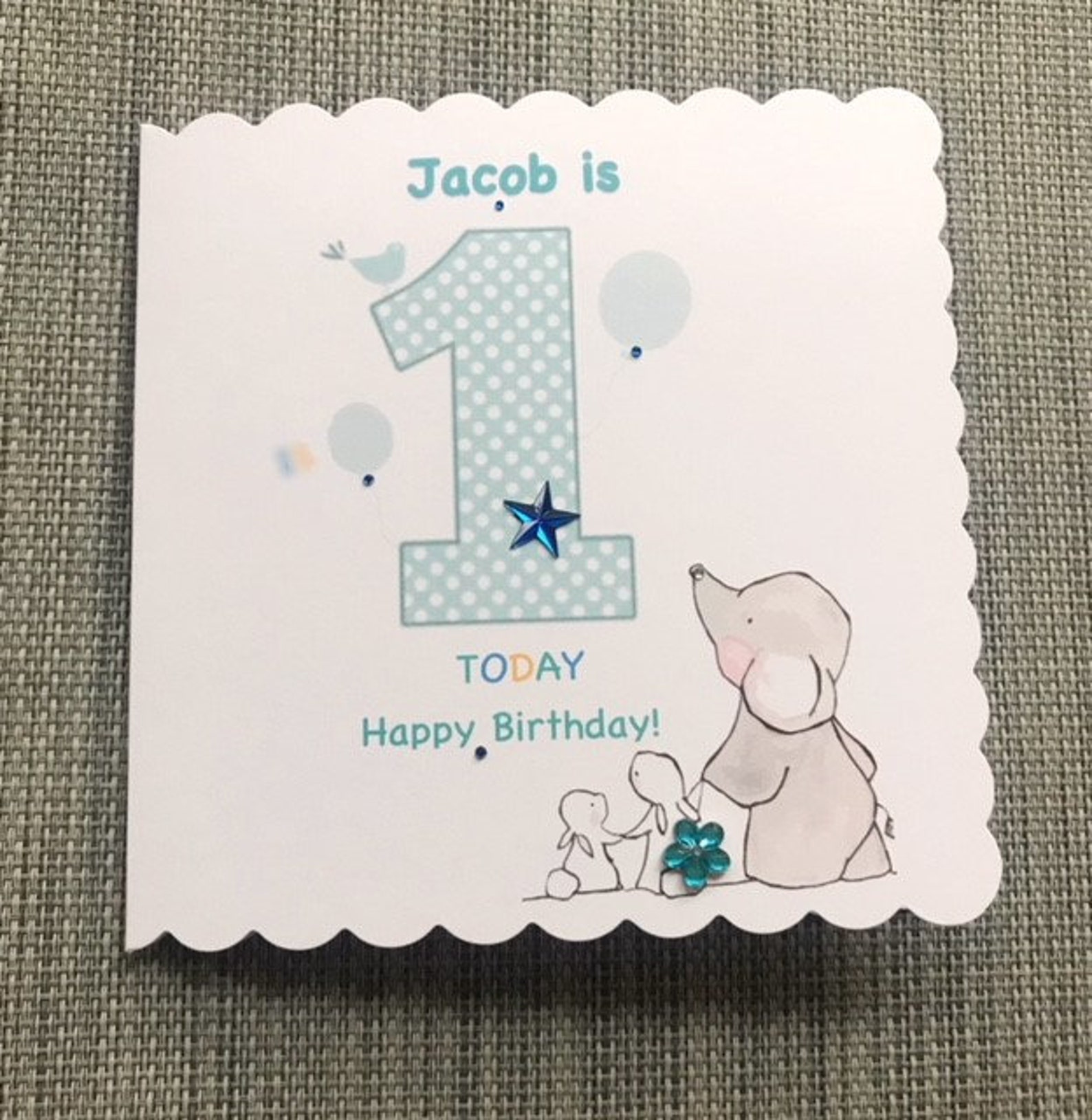 1st Birthday Card Personalised Birthday Card for Boy or Girl/ - Etsy