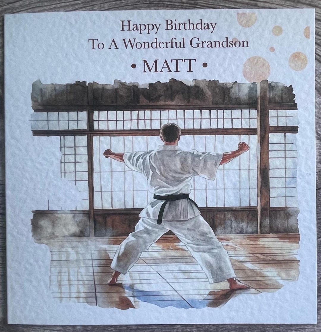 Karate Happy Birthday Card, Handmade and Personalised With Name, Age ...
