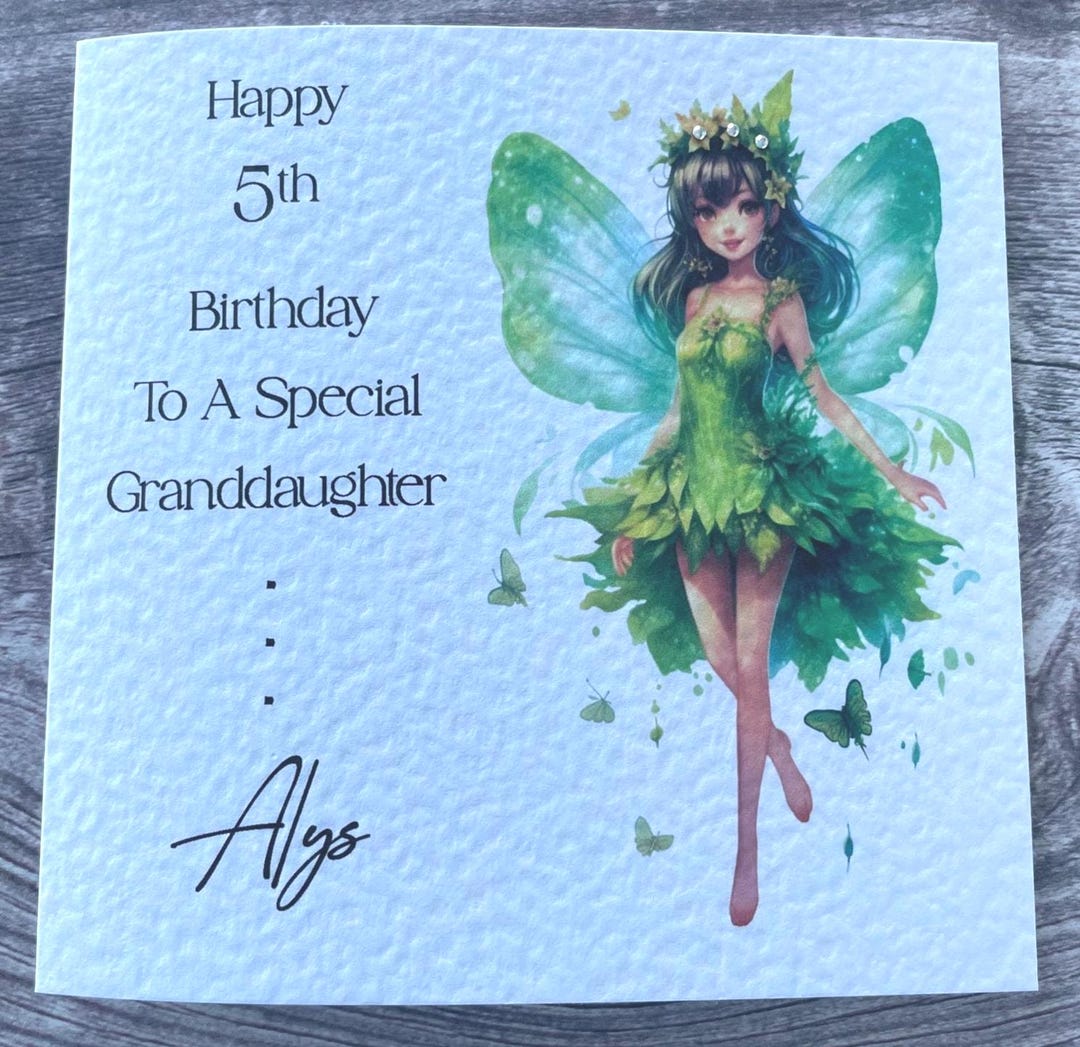 Girls Happy Birthday Fairy Card Handmade and Personalised/ Daughter ...