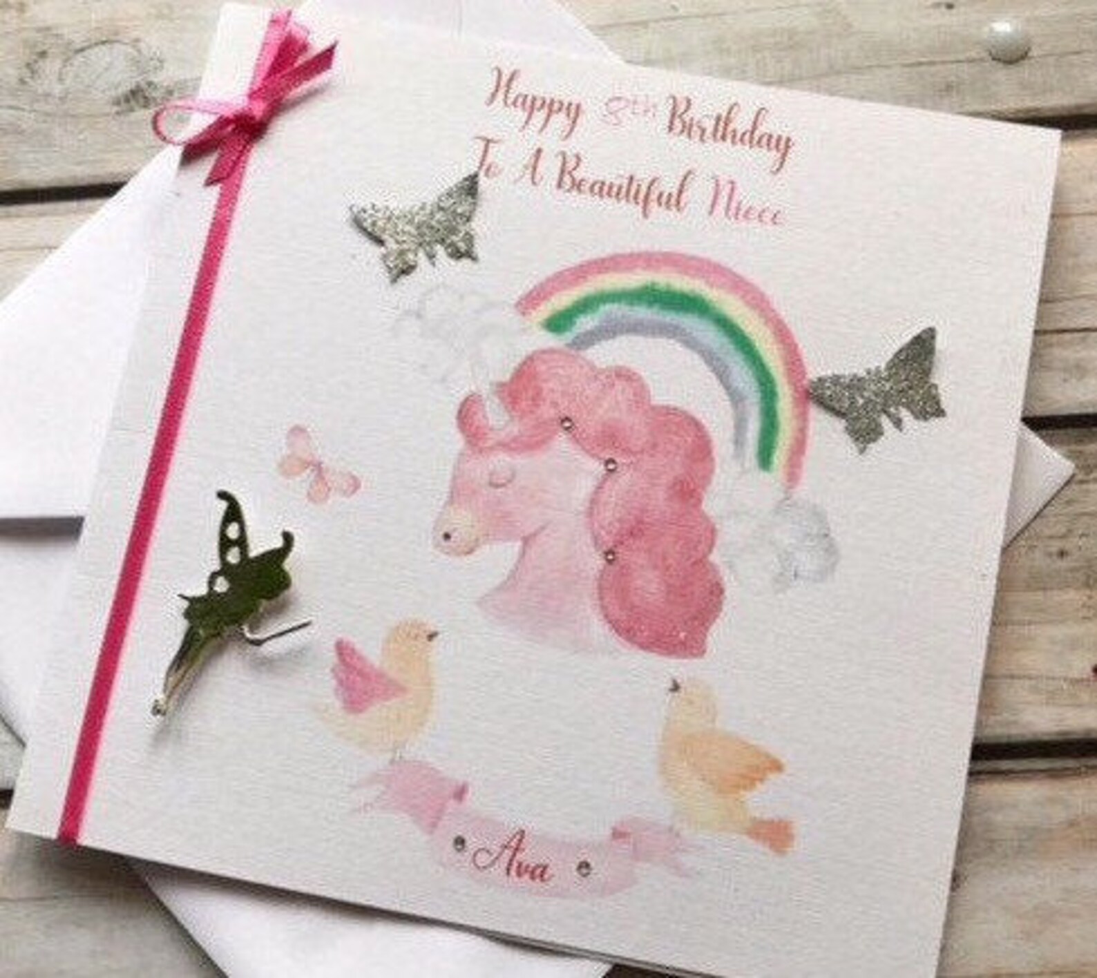 Girl's Happy Birthday Unicorn Card Handmade and | Etsy UK